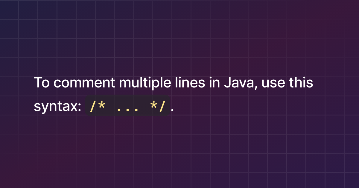  How To Comment Multiple Lines In Java 