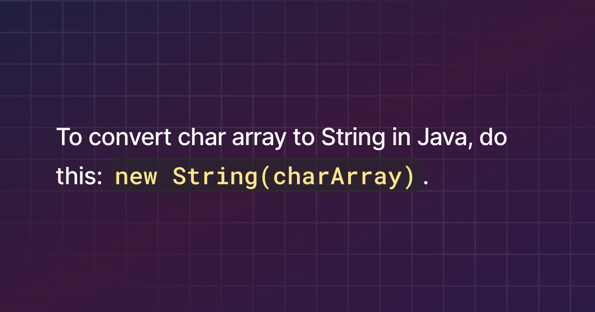 How To Convert Char Array To String In Java 