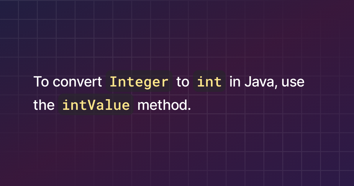 How To Convert Integer To Int In Java 
