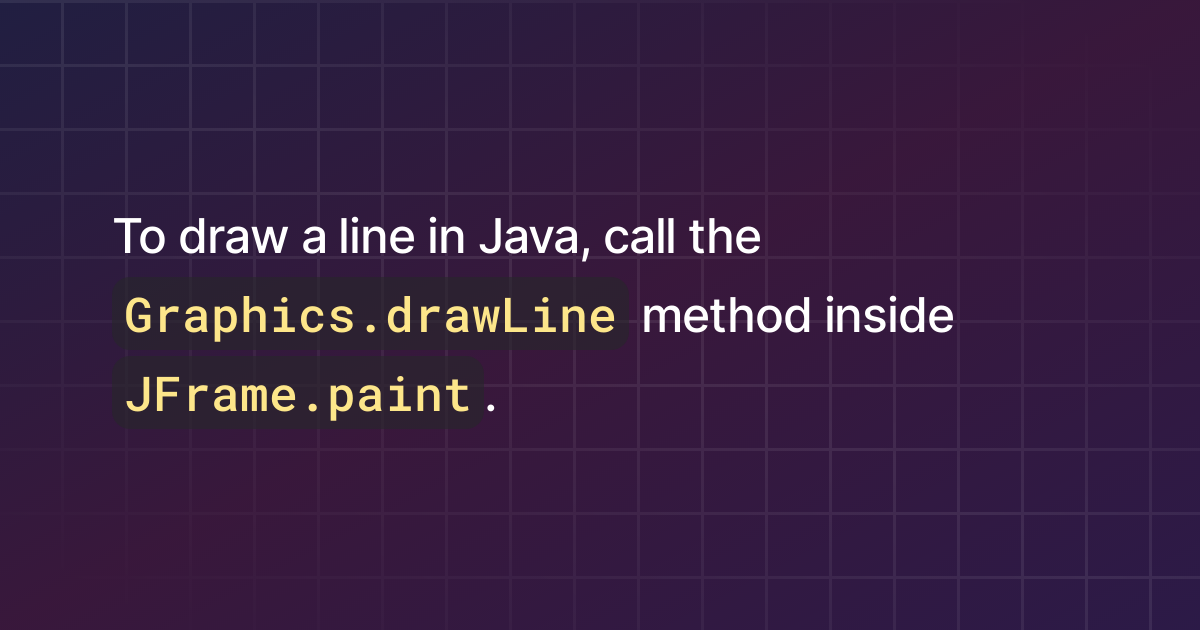 How To Draw A Line In Java 