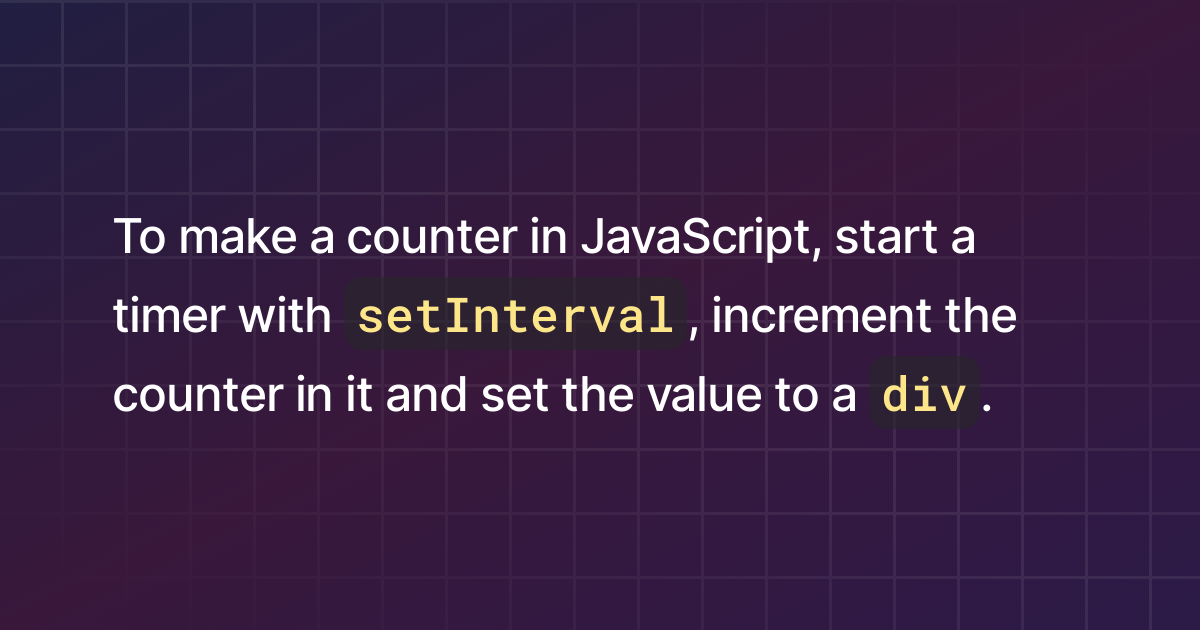 How To Make A Counter In JavaScript 