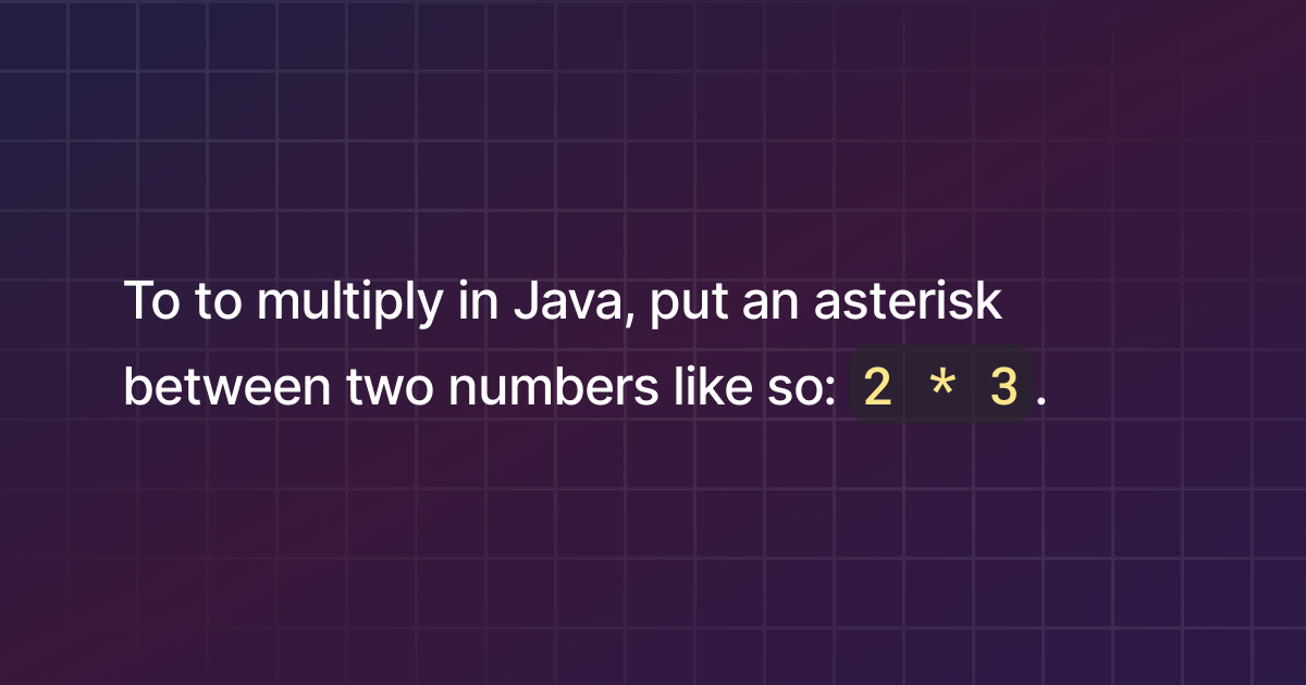 How To Multiply In Java 