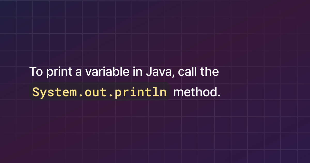 How To Print A Variable In Java 
