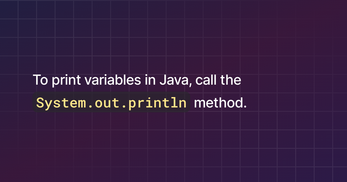 How To Print Variables In Java 