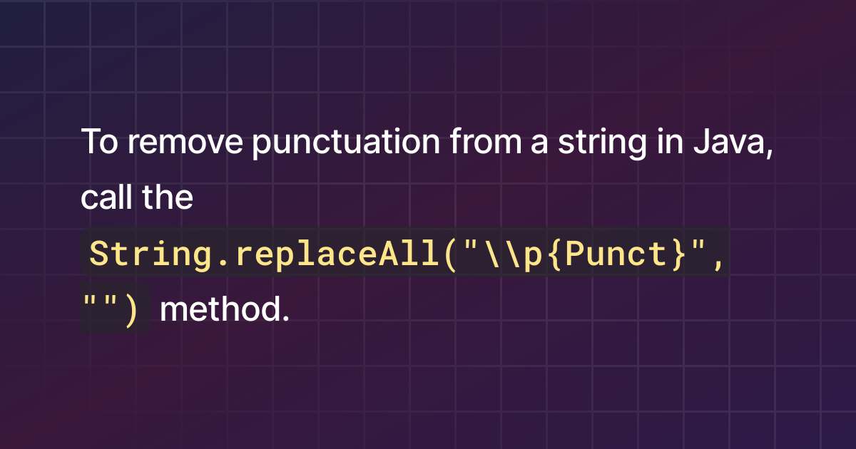 How To Remove Punctuation From A String In Java 