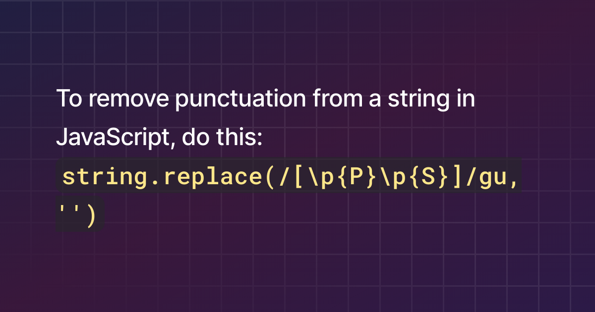 how-to-remove-punctuation-from-a-string-in-javascript