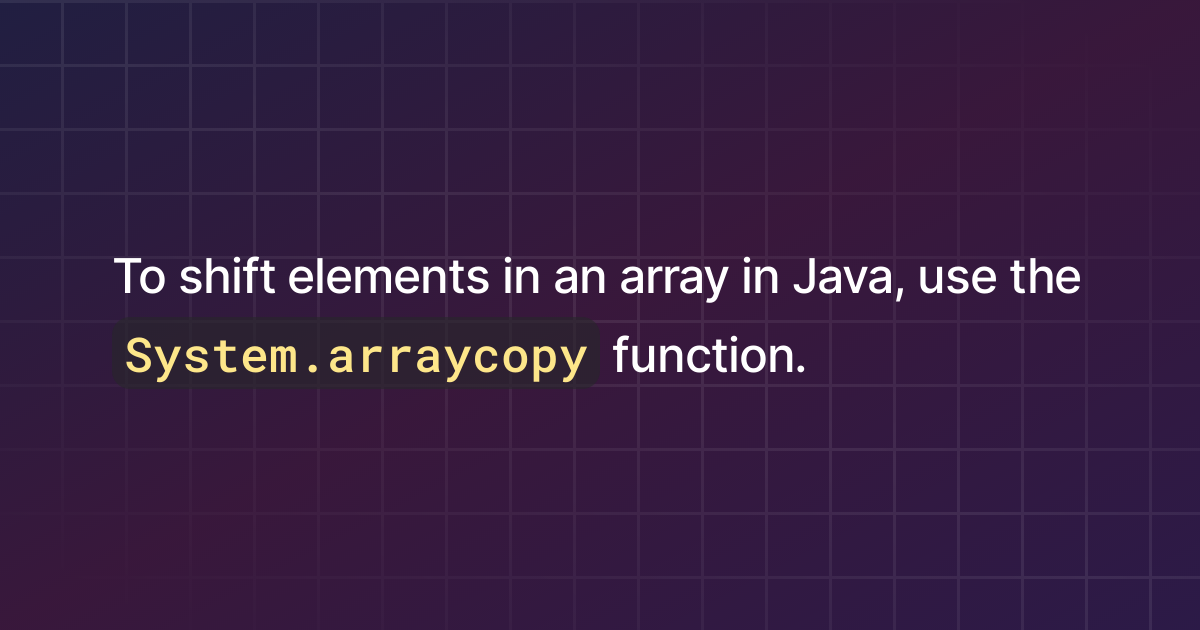 How To Shift Elements In An Array In Java 