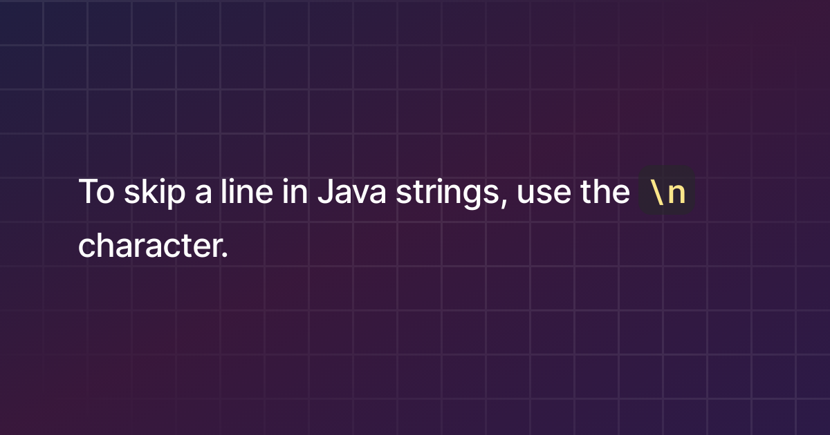How To Skip A Line In Java 