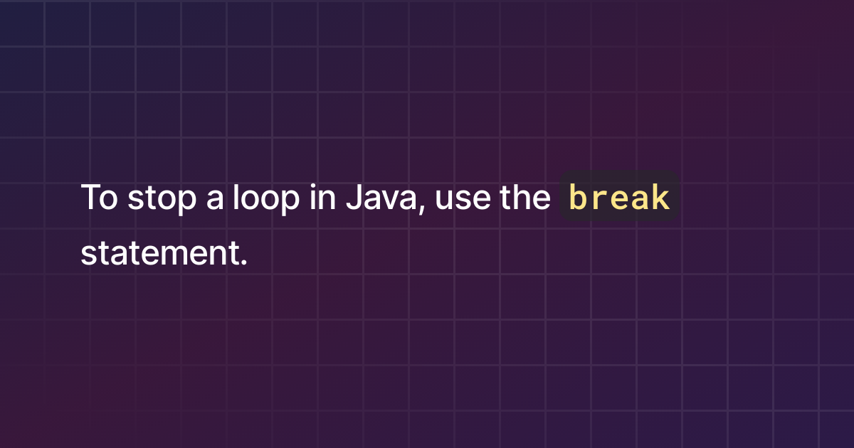How To Stop A Loop In Java 
