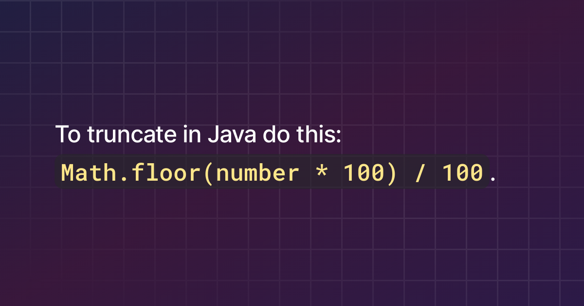 How To Truncate In Java 