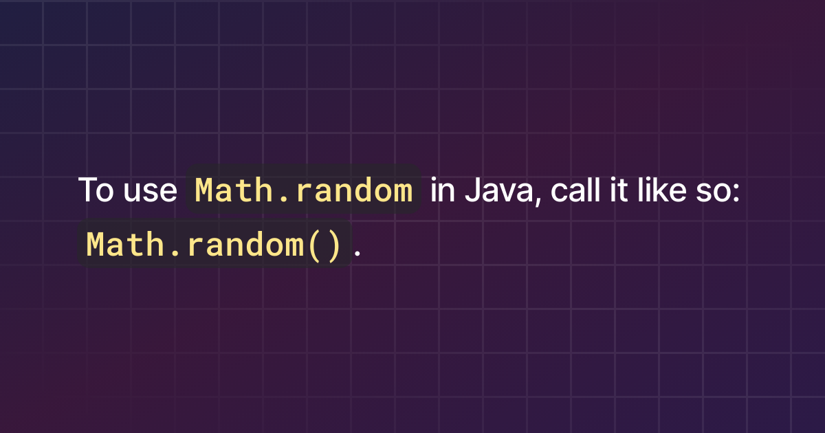 How To Use Math random In Java 