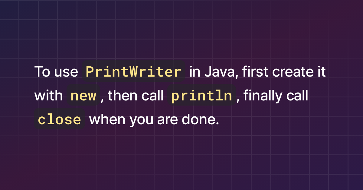 How To Use PrintWriter In Java 