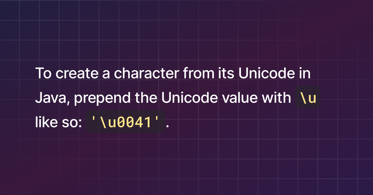 How To Use Unicode In Java 
