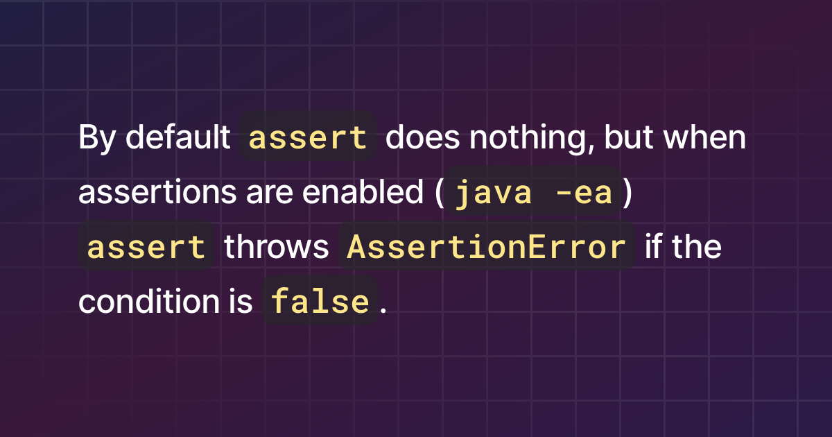 What Does Assert Do In Java 